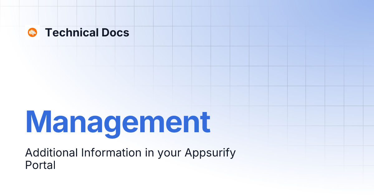 Management | Technical Docs